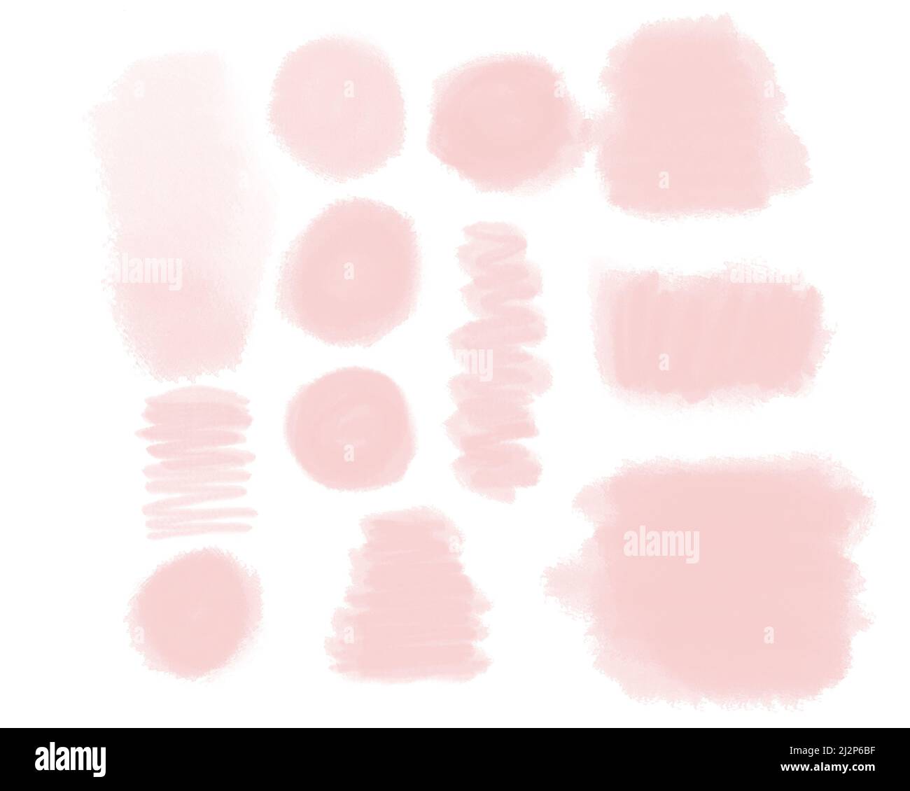 Set of hand painted peach pink watercolor brush textures for your ...