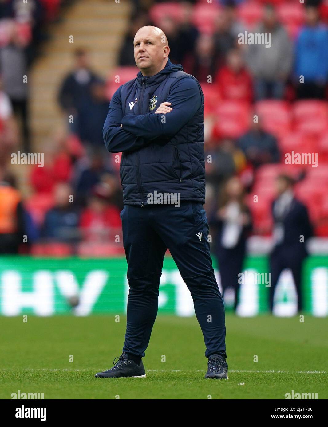 Sutton United manager Matt Gray before the Papa John's Trophy final at ...