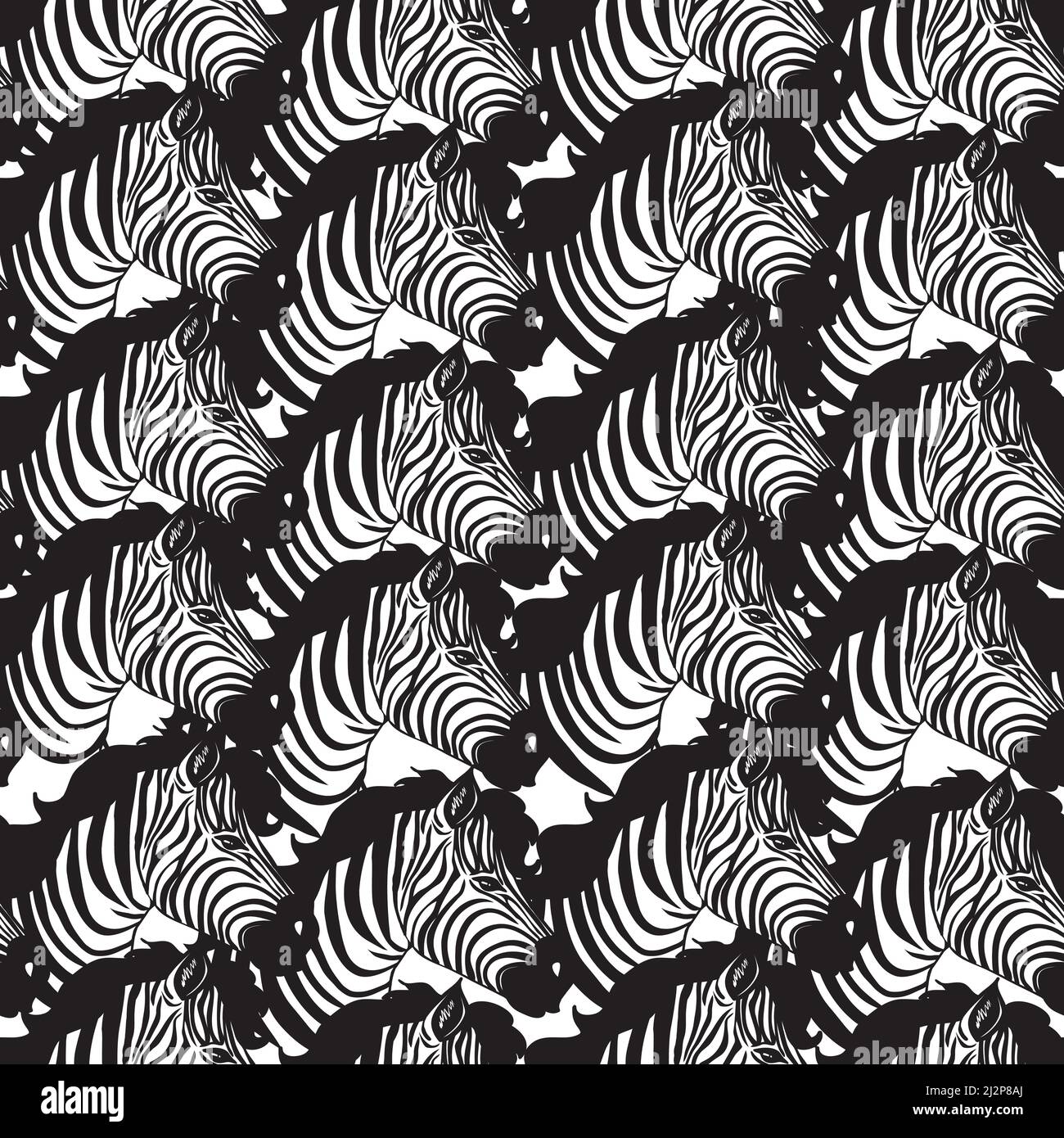 South african zebra seamless pattern. Hand drawn seamless pattern ...