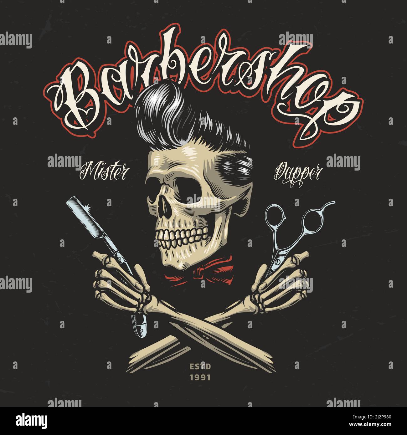 Skull Barber Logo BARBER