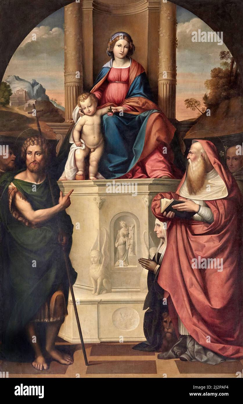Madonna of the Pillar - oil on canvas - copy of Giovanni Fei of 19th ...
