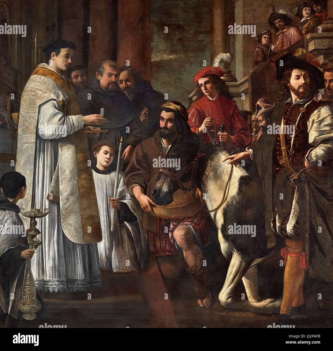 St. Anthony of Padua and the miracle of the mule - oil on canvas ...