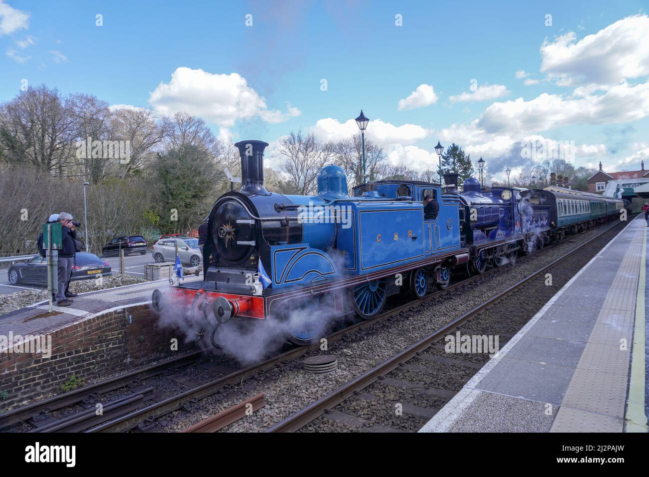 Caledonian 419 & 828 double heading at Eridge -1 Stock Photo - Alamy