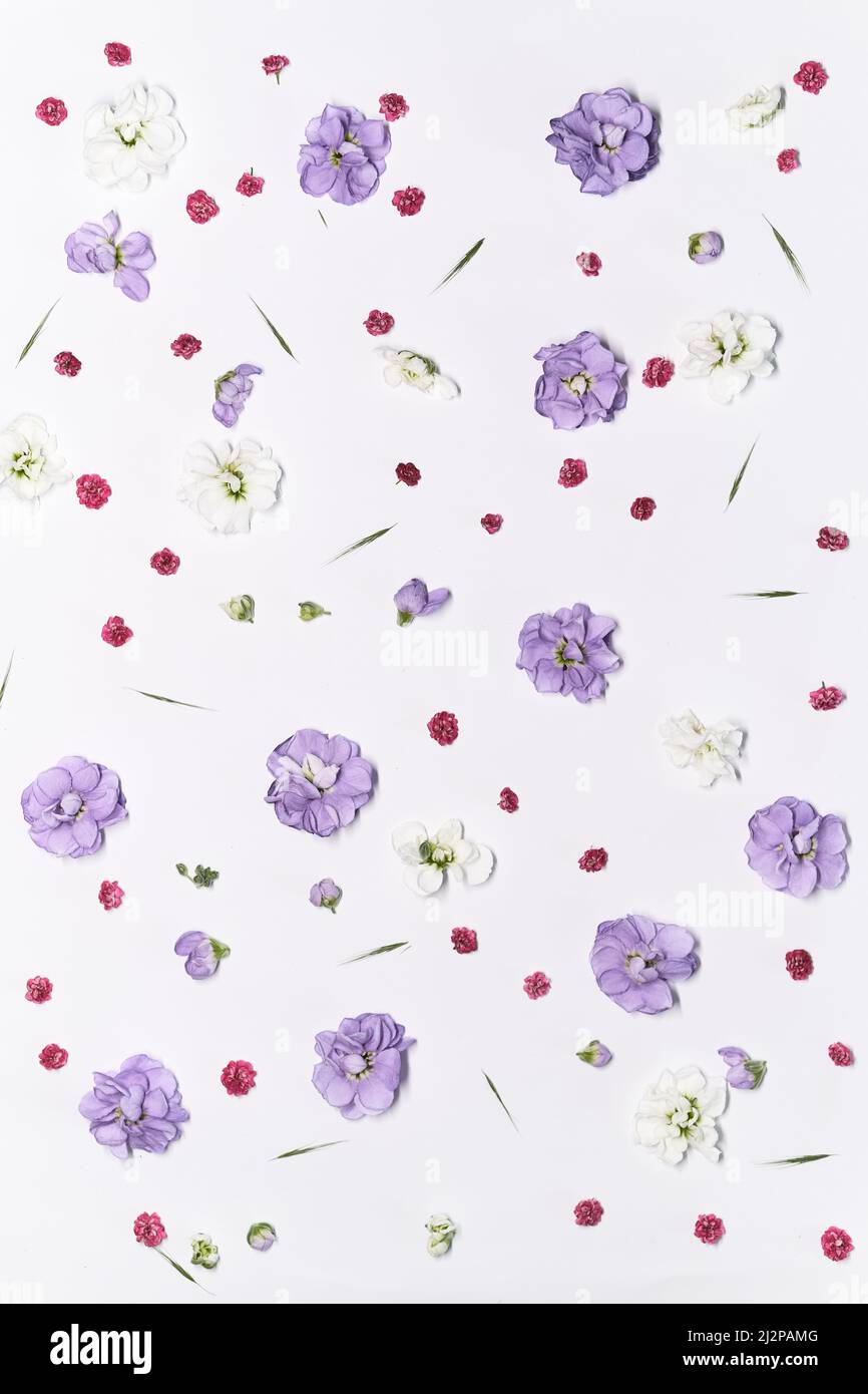 Abstract floral botanical background on white for fabric, baby clothes ...