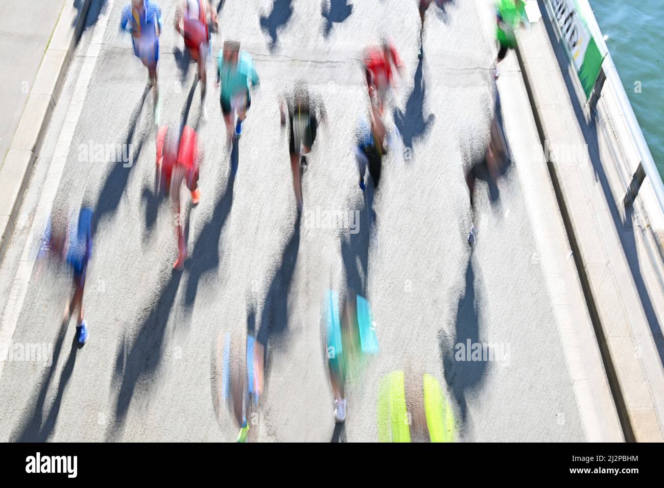 Runners compete during the 46th edition of the Paris Marathon, 42,195 ...