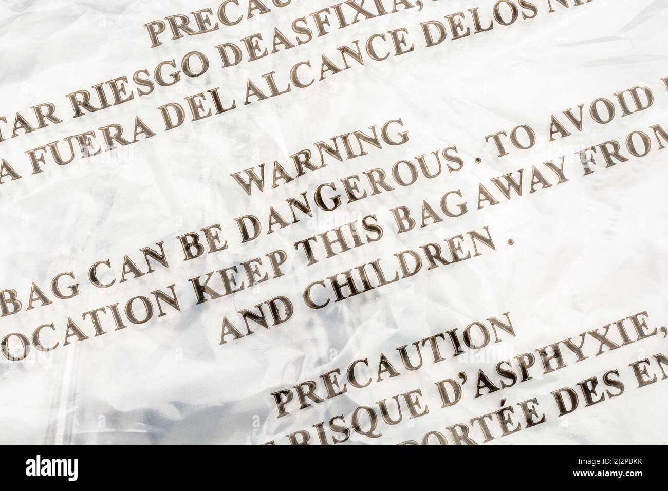 Danger from Suffocation warning (in English & multi langage) on ...