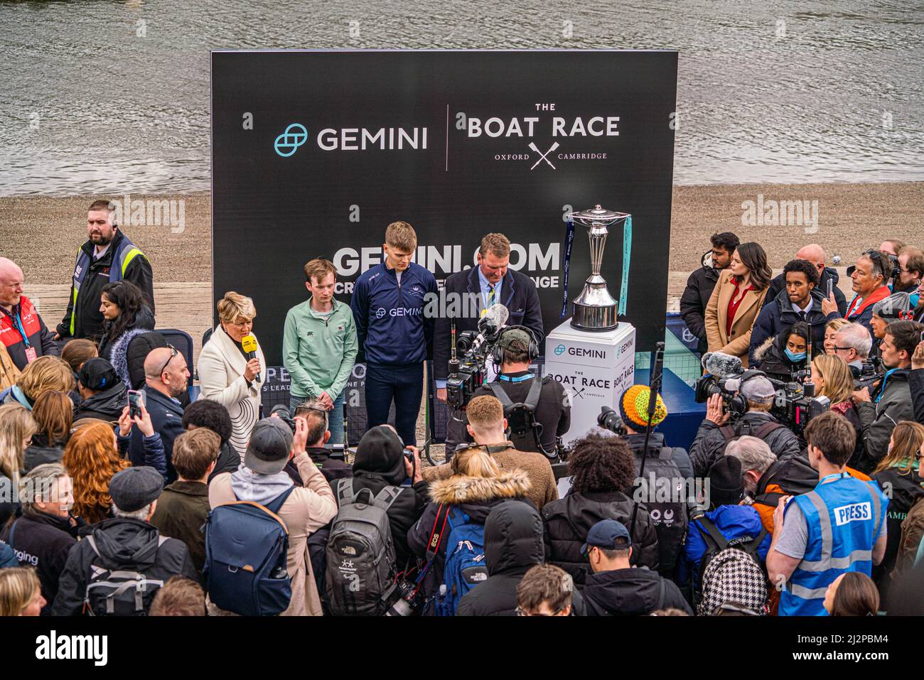LONDON, UK. 3 April, 2022 . Sir Matthew Pinsent and BBC presenter Clare ...