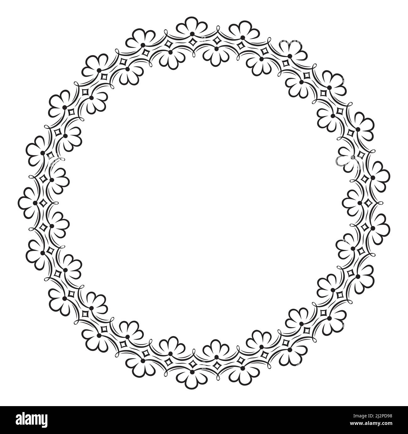 Beautiful vector decorative floral round frame for your design Stock ...