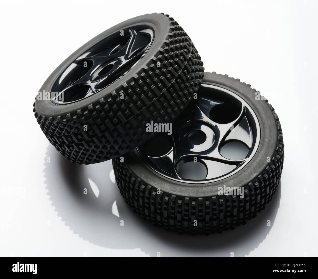 Pair of auto car wheels isolated on white studio background Stock Photo ...