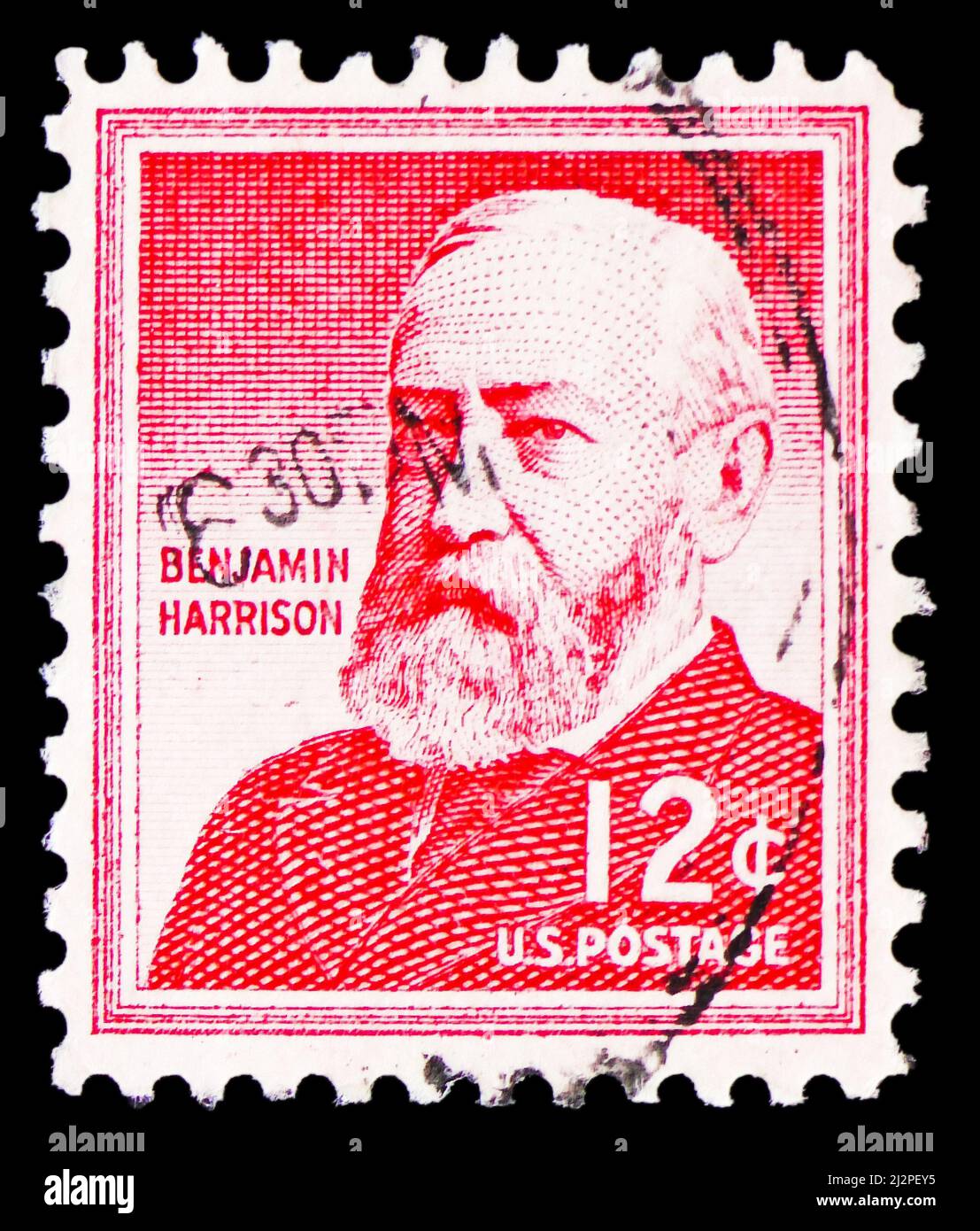 MOSCOW, RUSSIA - MARCH 13, 2022: Postage stamp printed in United States ...