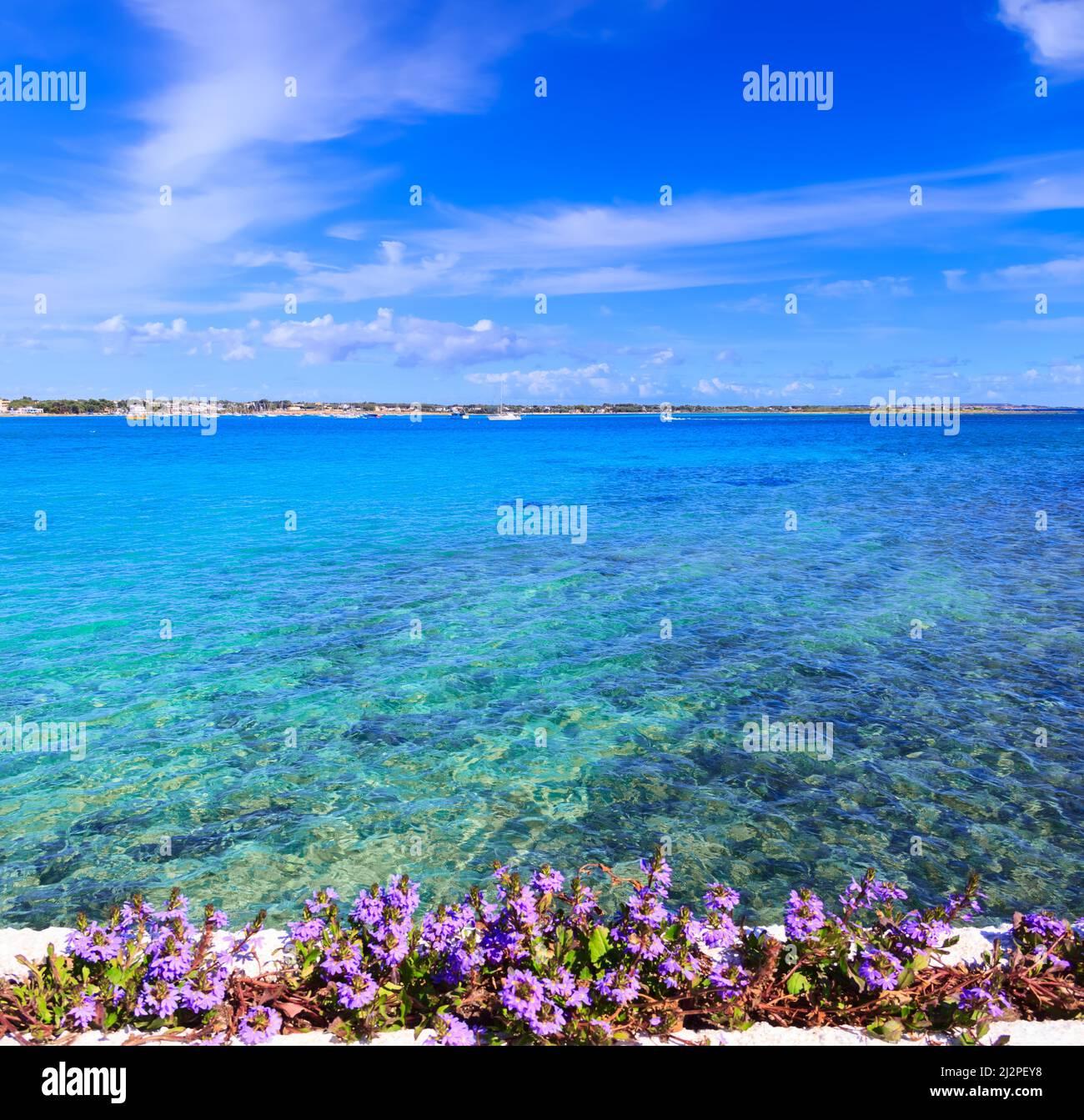 Apulia sea: Salento coast. Porto Cesareo seascape in Italy. It's marine ...