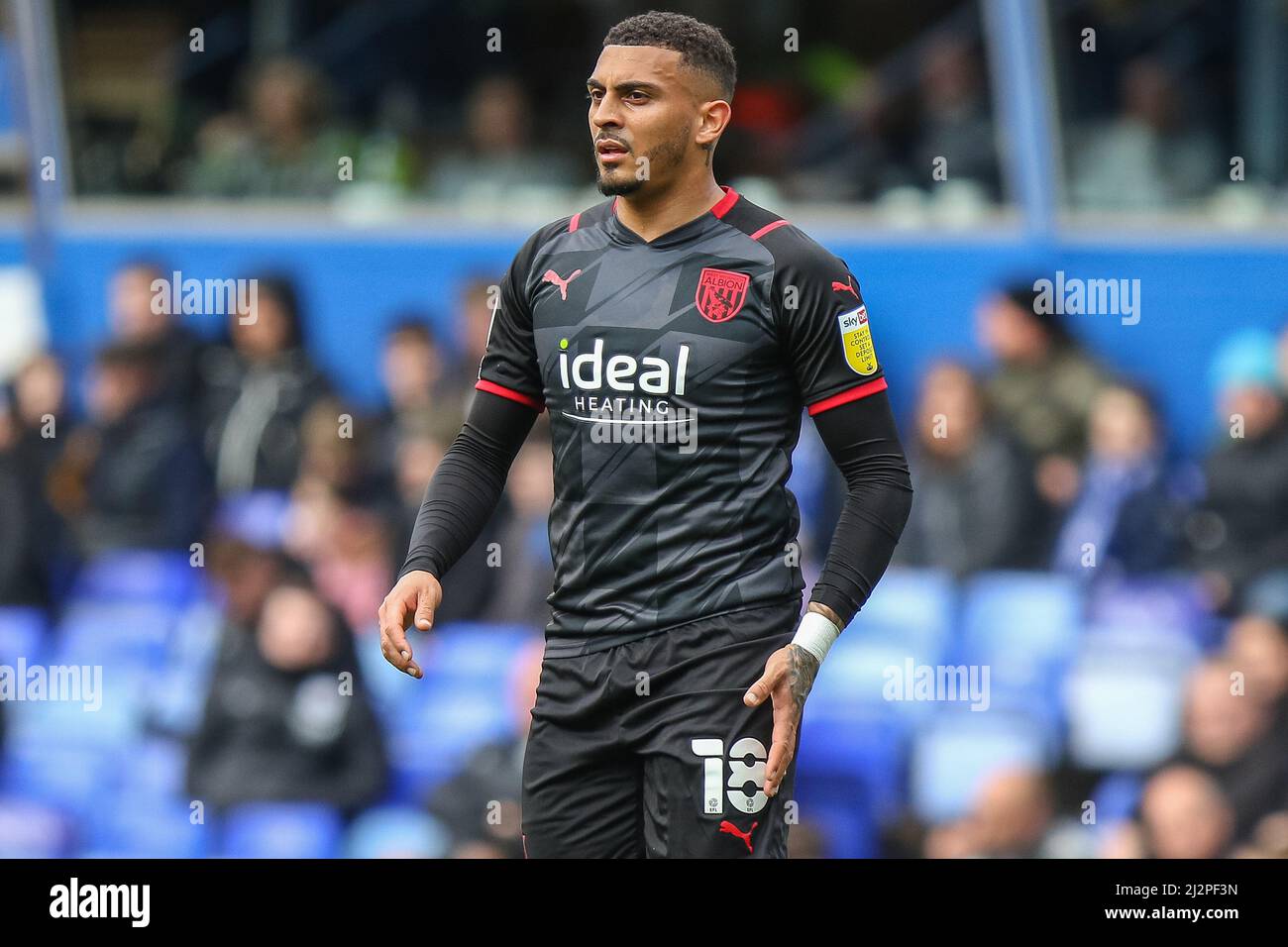 Birmingham, UK. 03rd Apr, 2022. Karlan Grant #18 of West Bromwich ...