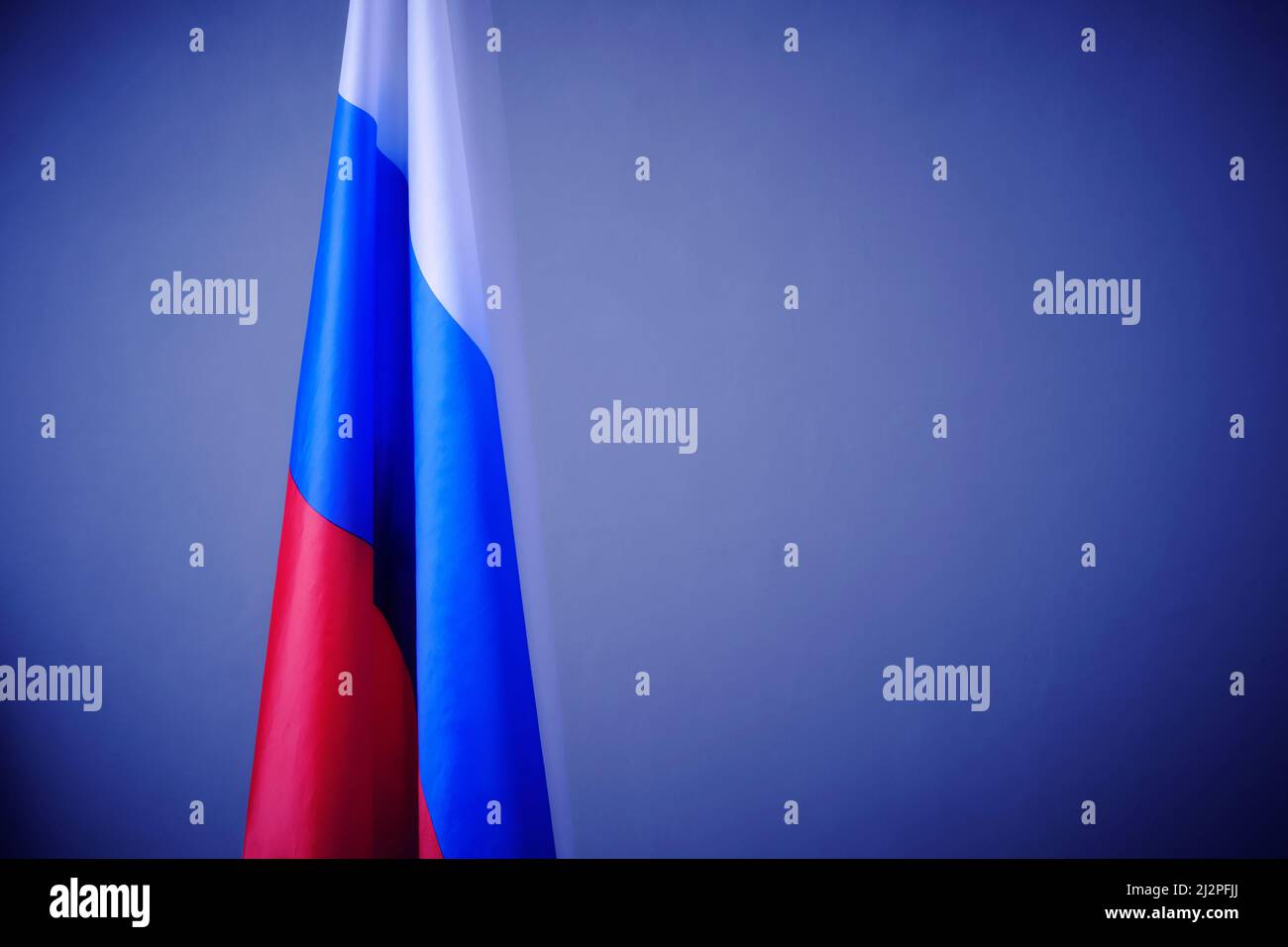 Tricolor, flag Russian Federation blue background Stock Photo - Alamy
