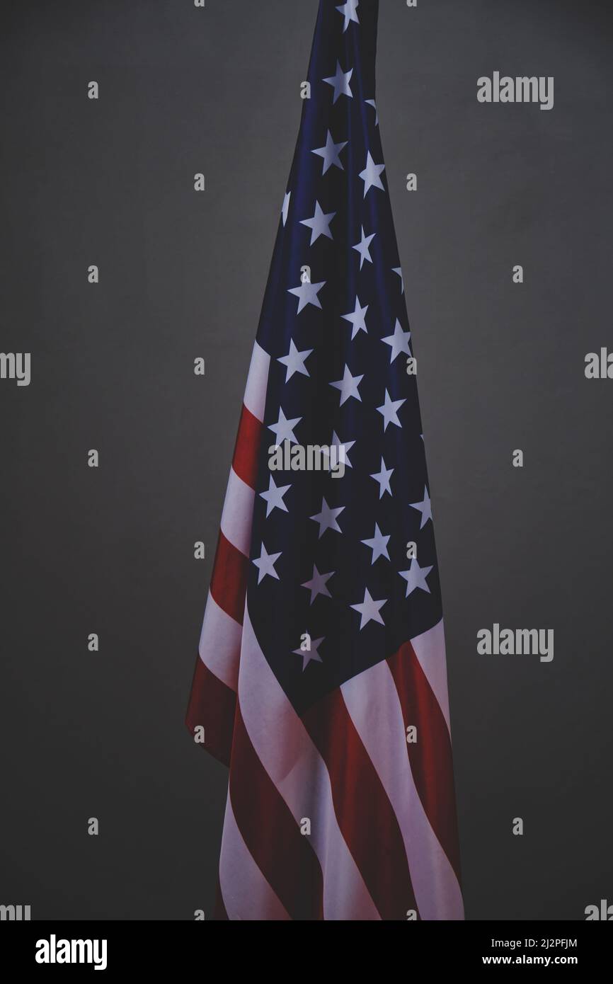 Flag United States America gray background Stock Photo - Alamy