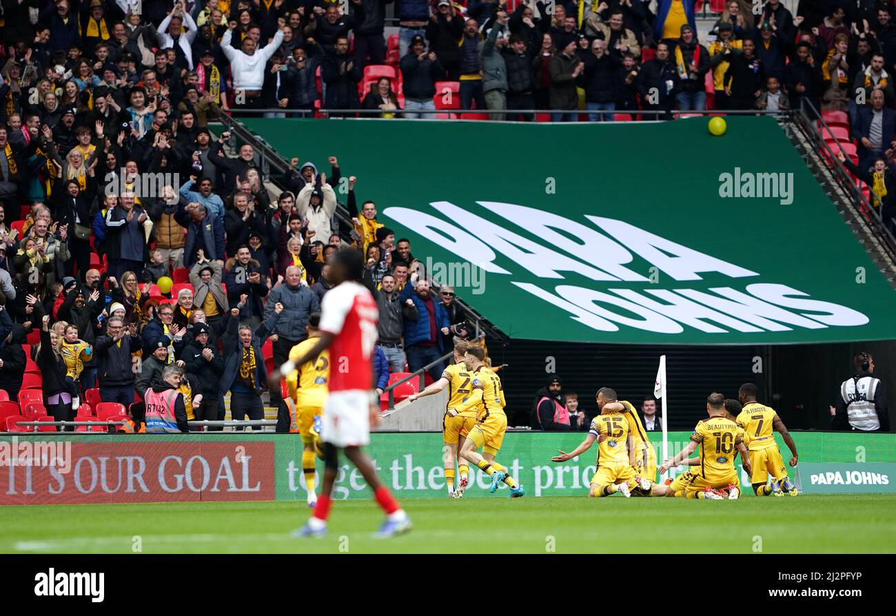 Sutton United's Craig Eastmond celebrates scoring their side's second ...