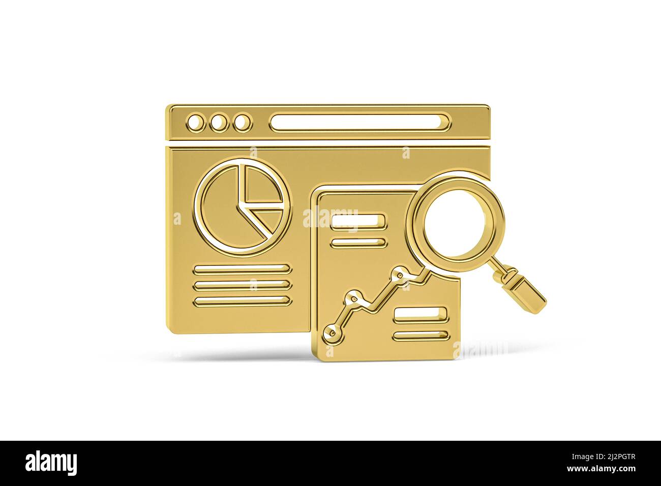 Golden 3d SEO optimization icon isolated on white background - 3d ...