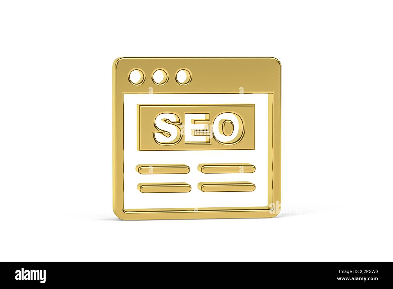 Golden 3d SEO optimization icon isolated on white background - 3d ...