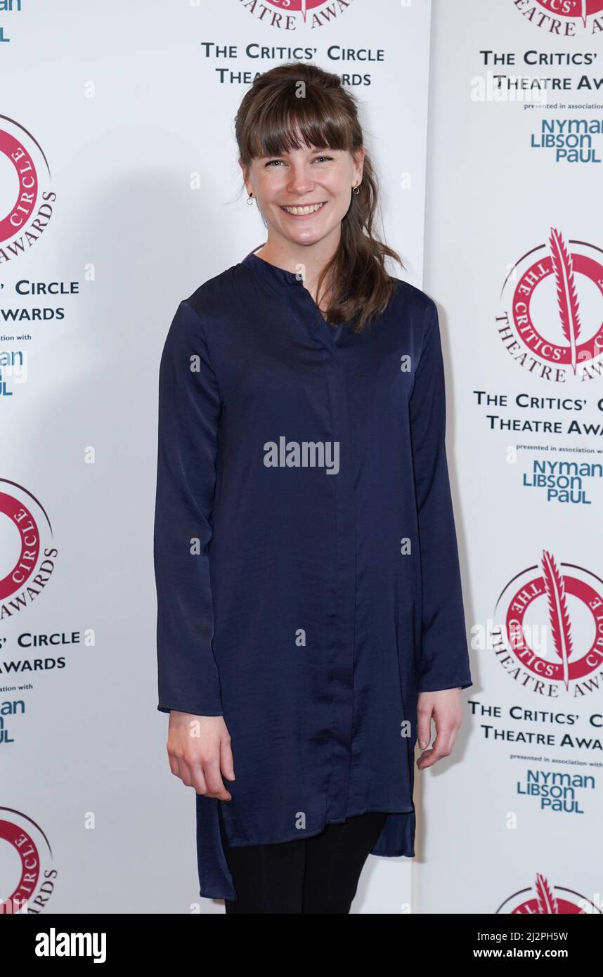 Rebecca Frecknall arriving for the annual Critics' Circle Theatre ...