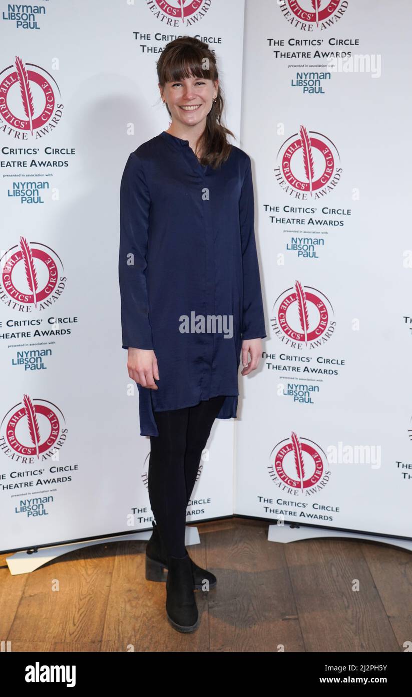 Rebecca Frecknall arriving for the annual Critics' Circle Theatre ...
