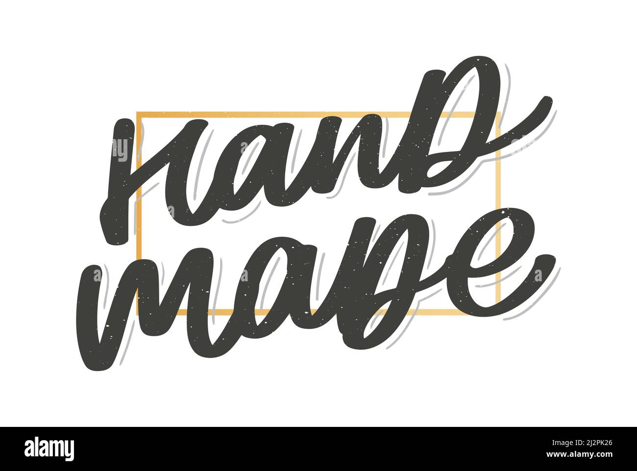 Label or logo with lettering hand made. Vector flat illustrations ...