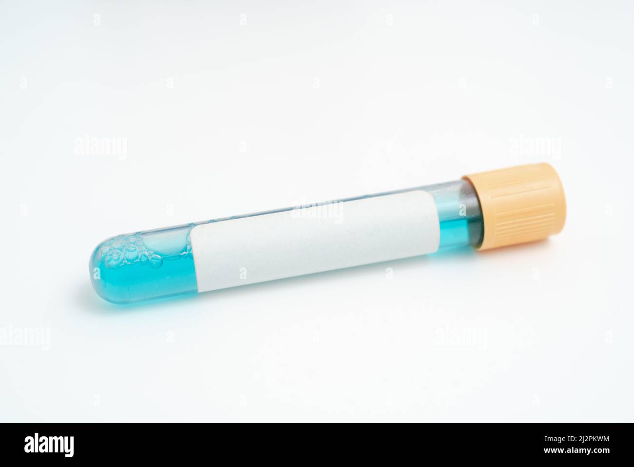 Test tube with empty label to biological sample for medical laboratory ...