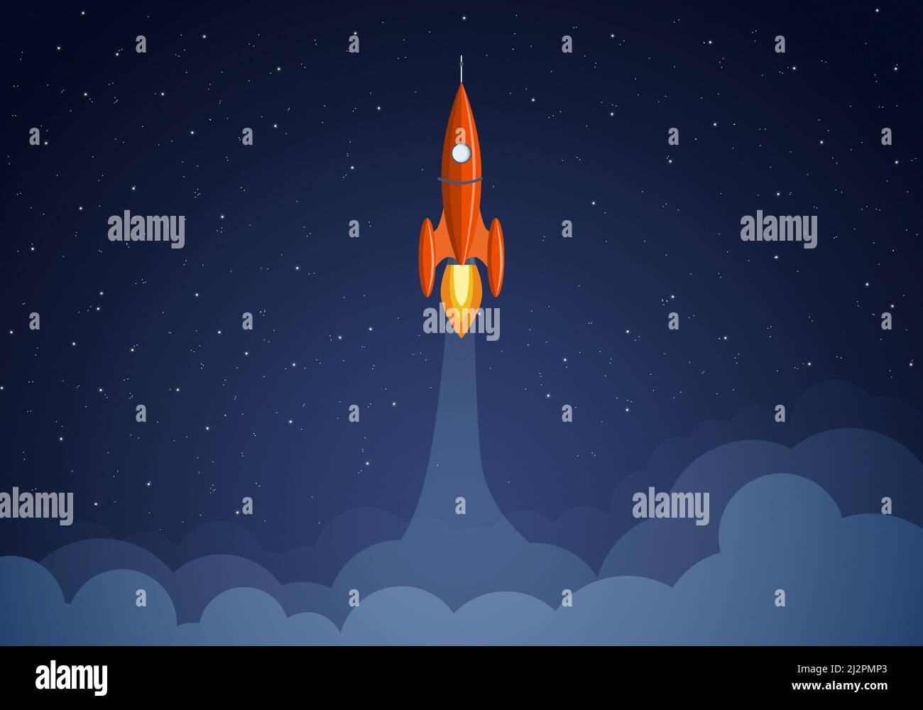 Rocket takes off into outer space Stock Photo - Alamy