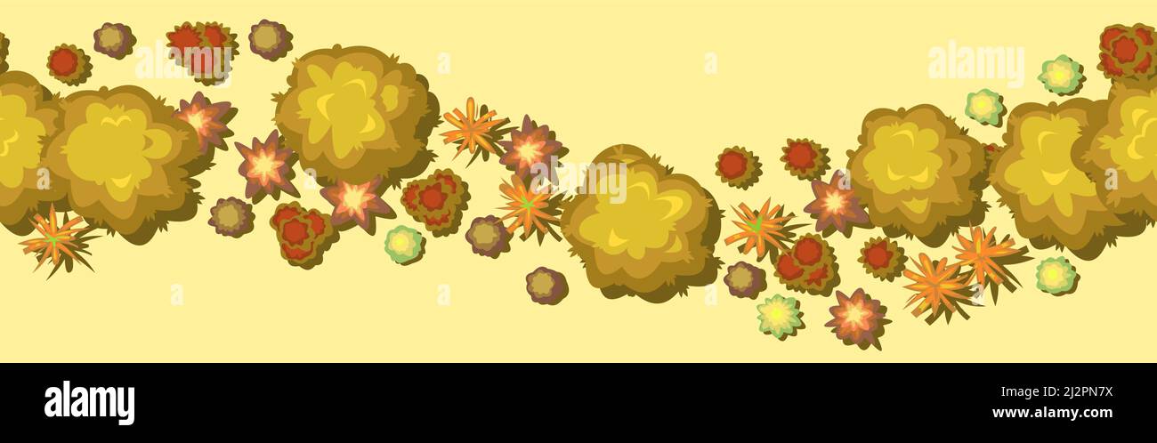 Autumn landscape top view. Scene with yellow and orange trees and ...