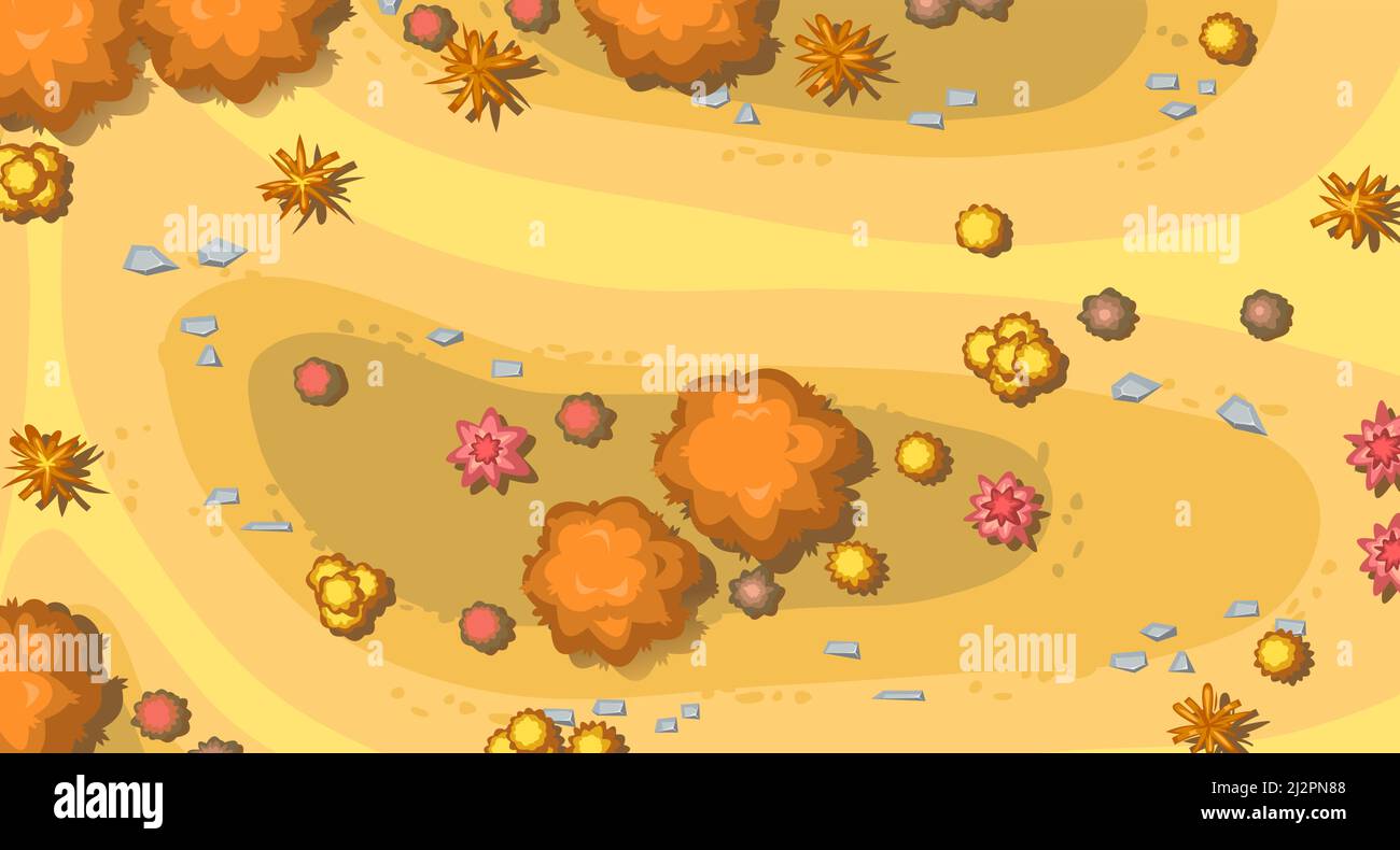 Autumn landscape top view. Scene with yellow and orange trees and ...