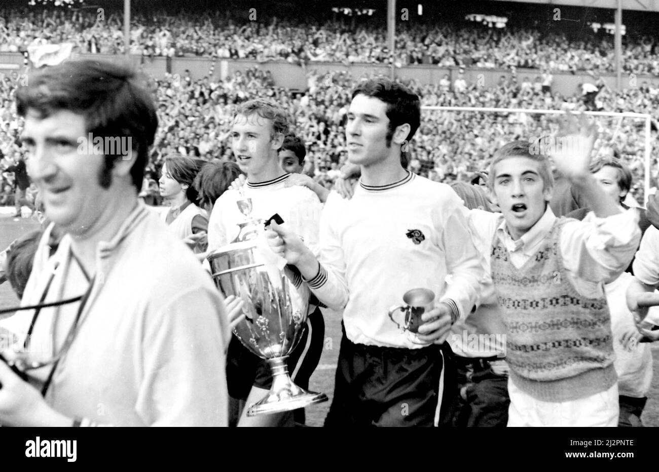 Derby County v Manchester United, Watney Cup Final, 1970 Stock Photo ...