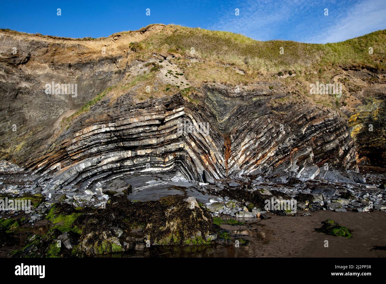 Layered cliffs texture. Stone texture. Cross section of rocks ...