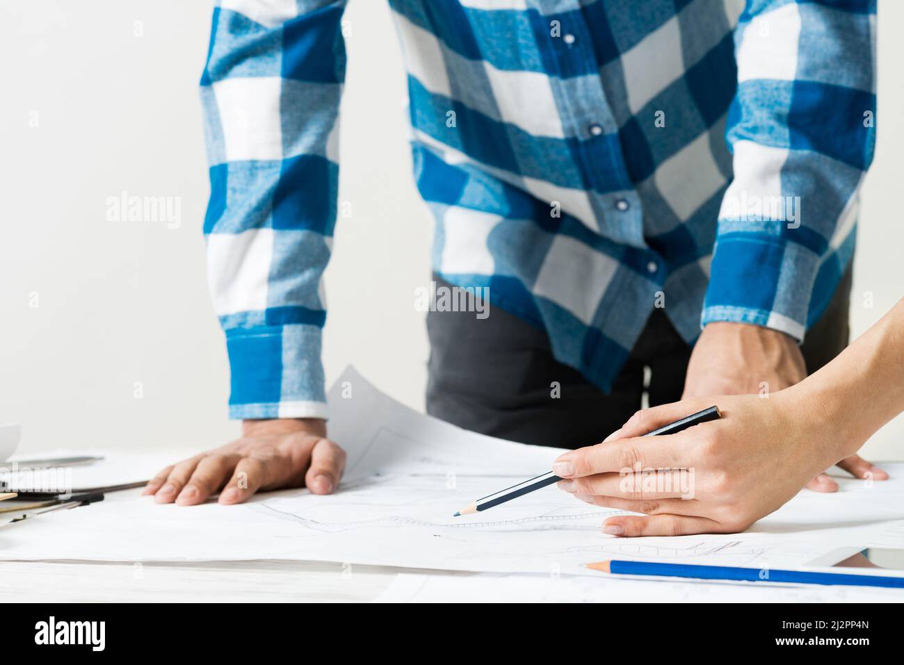 Design project discussing in architecture studio Stock Photo - Alamy