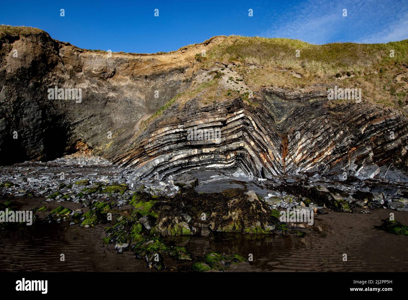 Layered cliffs texture. Stone texture. Cross section of rocks ...