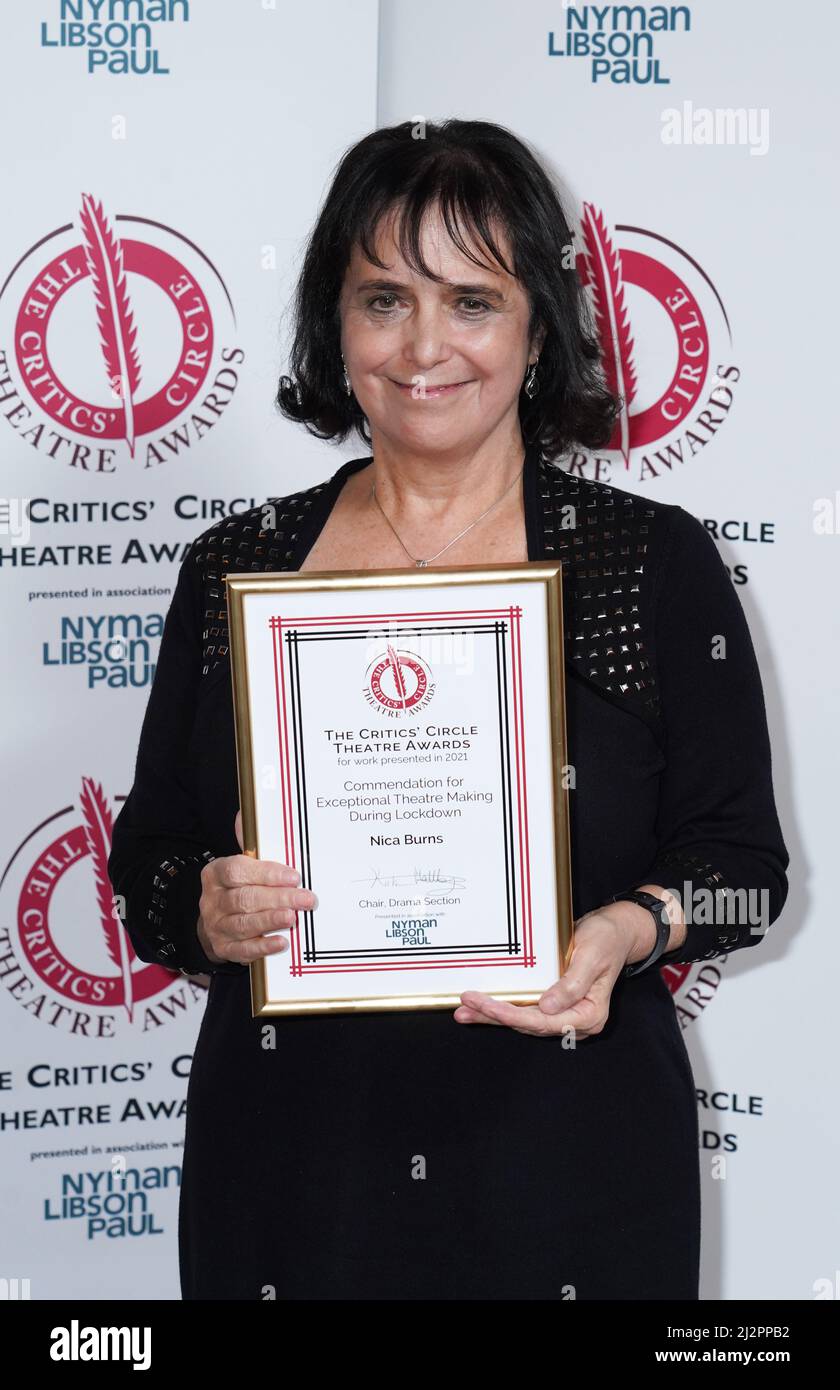 Nica Burns with a Commendation for Exceptional Theatre Making During ...