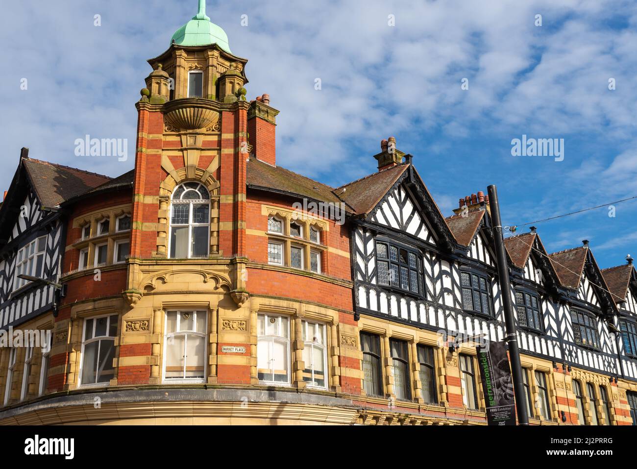Beautiful old building in English towne center. Wigan, England Stock ...