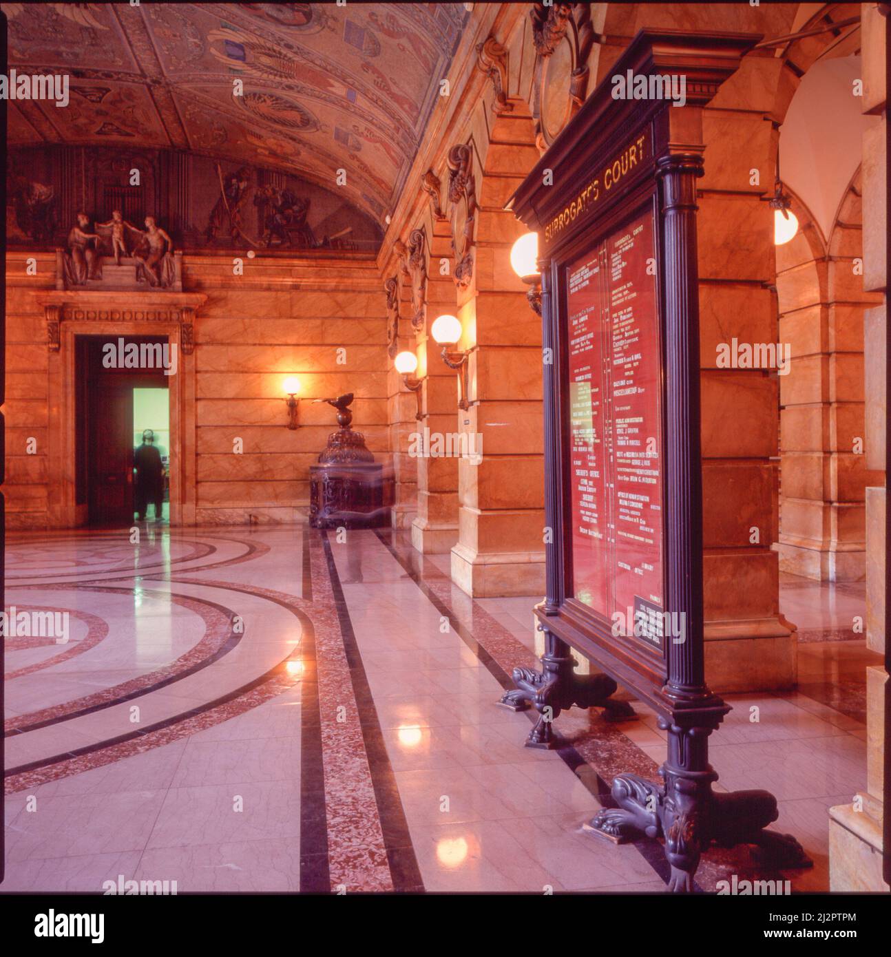 Surrogate's Court building interior with Building Directory Stock Photo ...