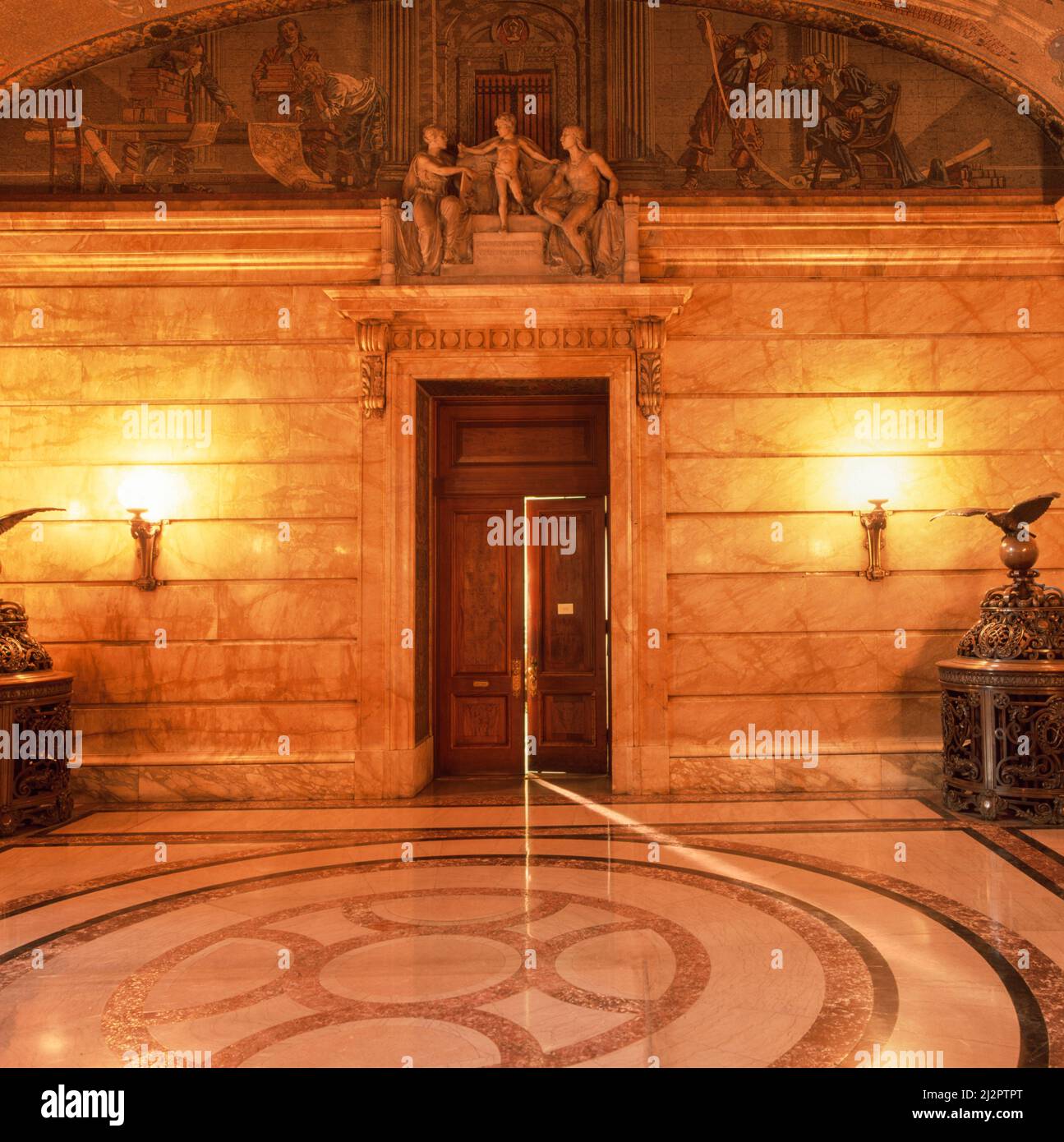 Interior of the Surrogate's Courthouse in Manhattan with door ajar ...