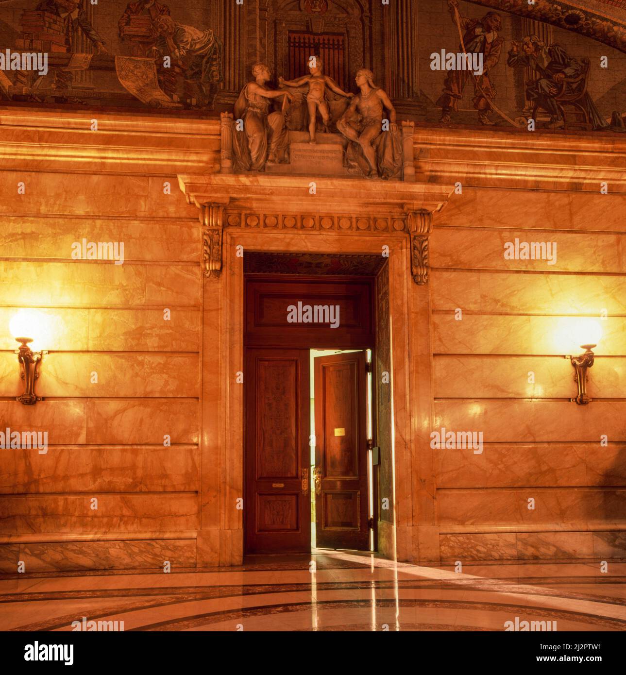 Surrogates Court building interior with door ajar Stock Photo - Alamy