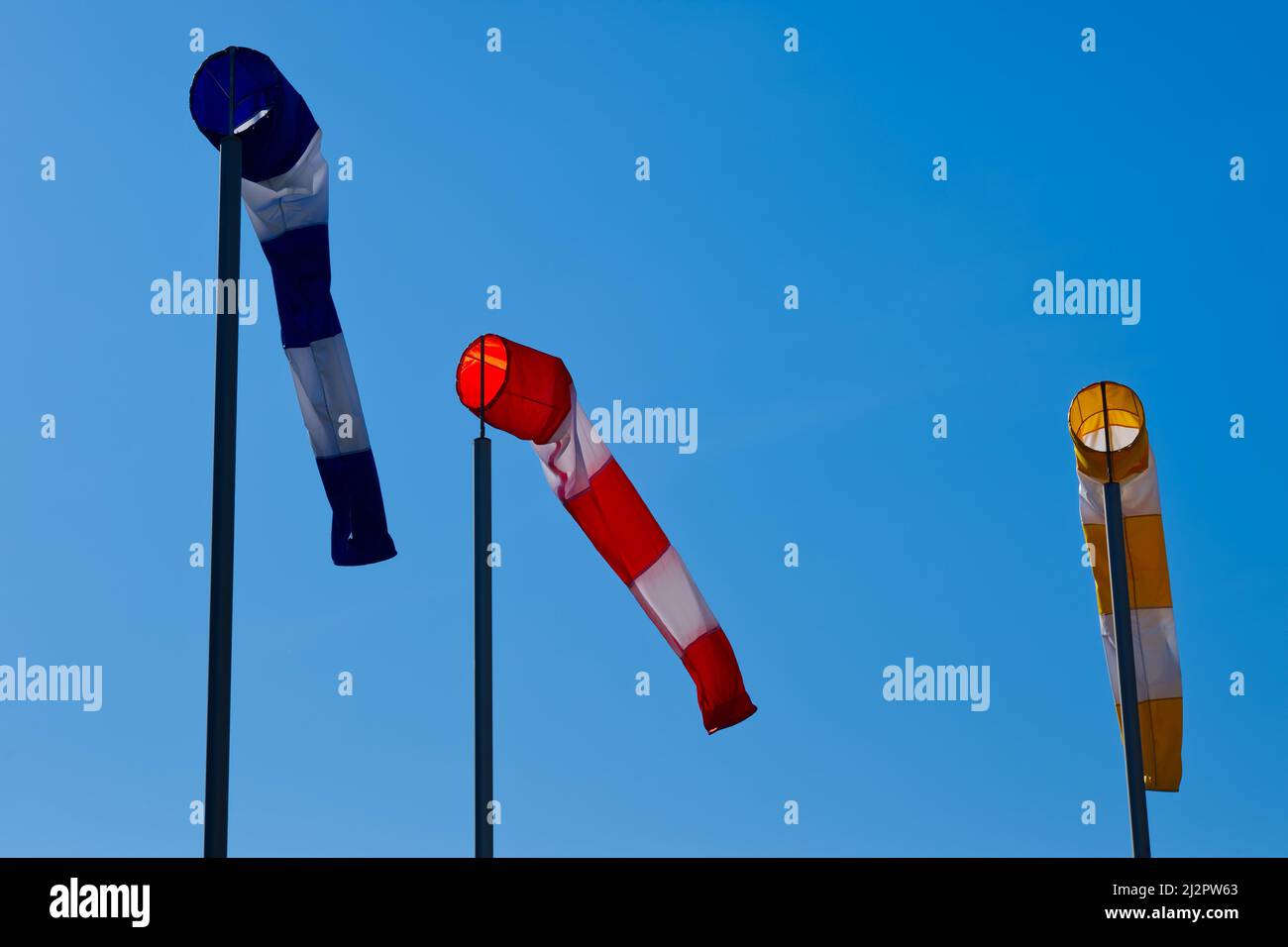Blue and white windsocks hi-res stock photography and images - Alamy