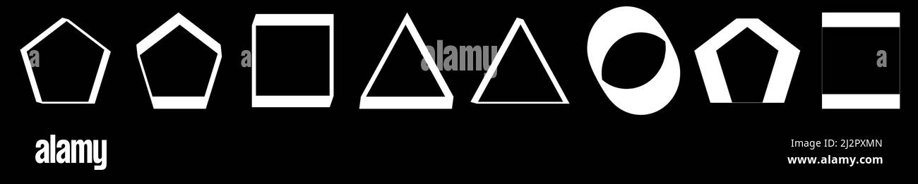 Various artistic geometric abstract irregular, asymmetric contour ...