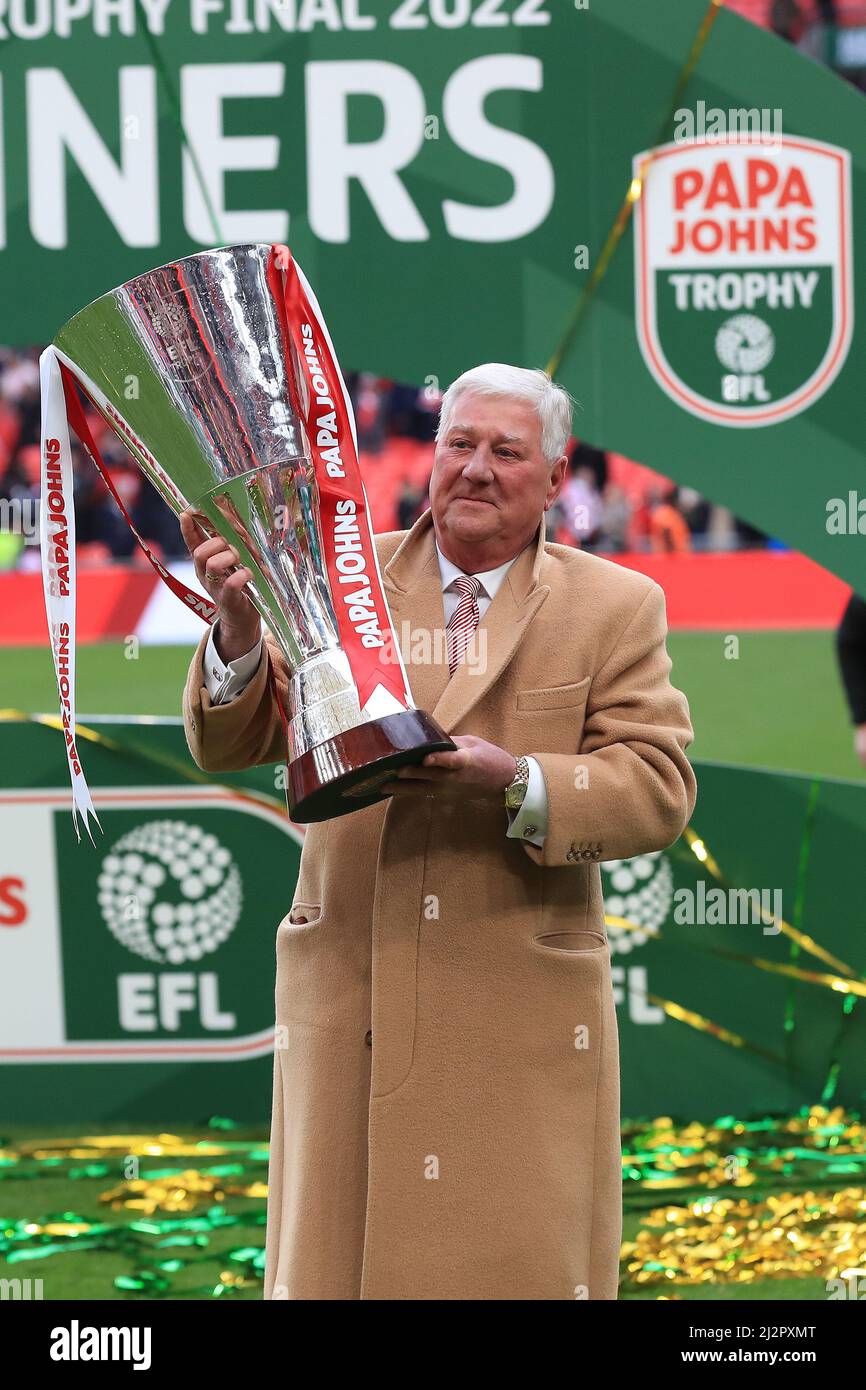 Rotherham United chairman Tony Stewart, poses with the trophy Stock ...