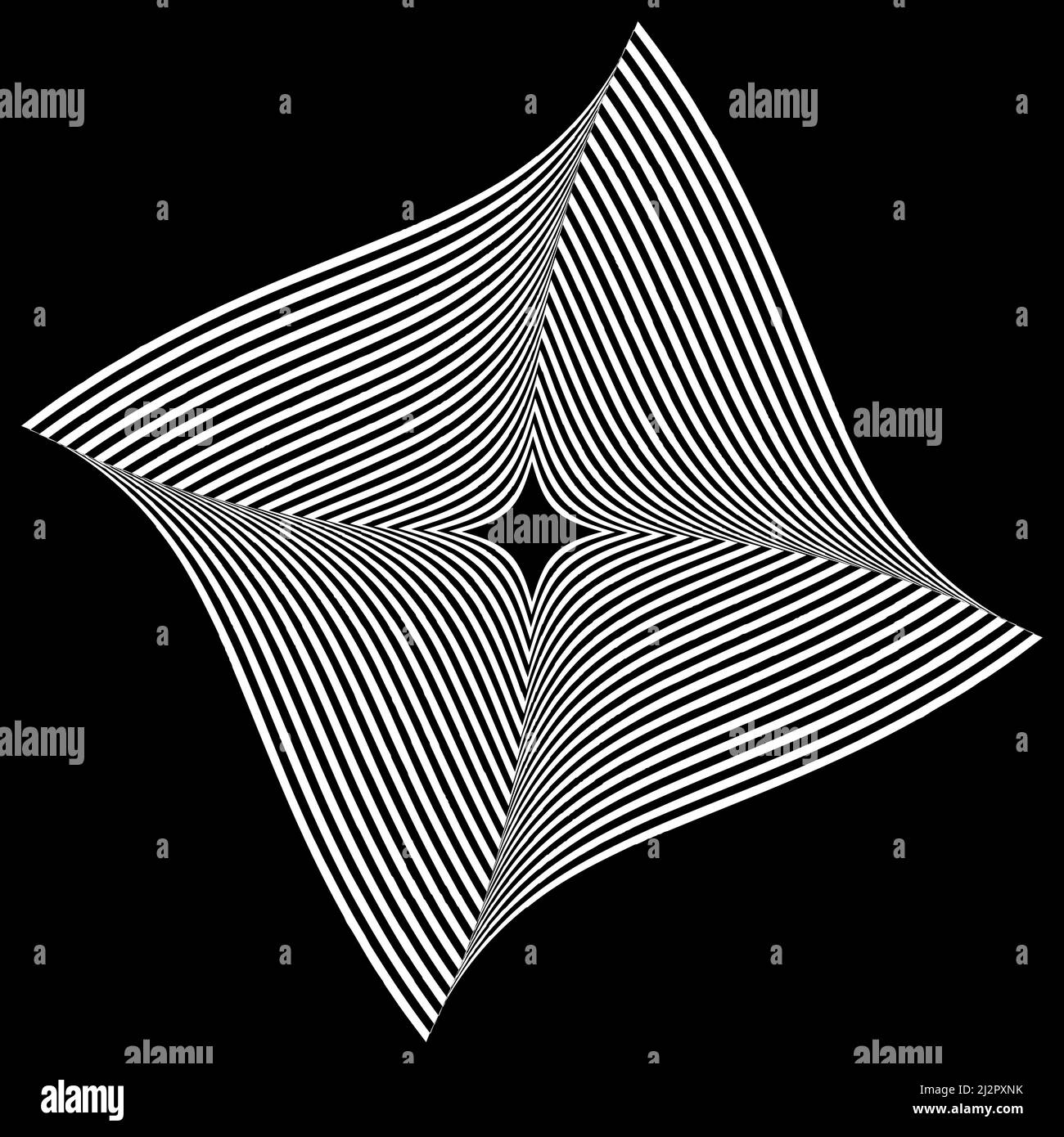 Op-art, optical, visual art vector element. Black and white abstract ...