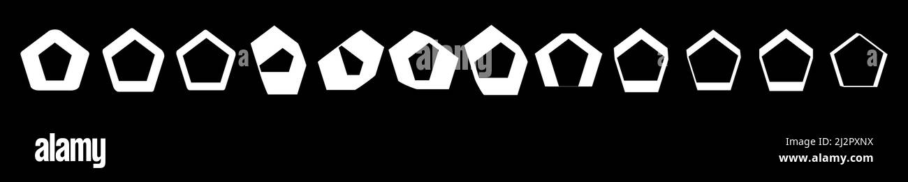 Various artistic geometric abstract irregular, asymmetric contour ...