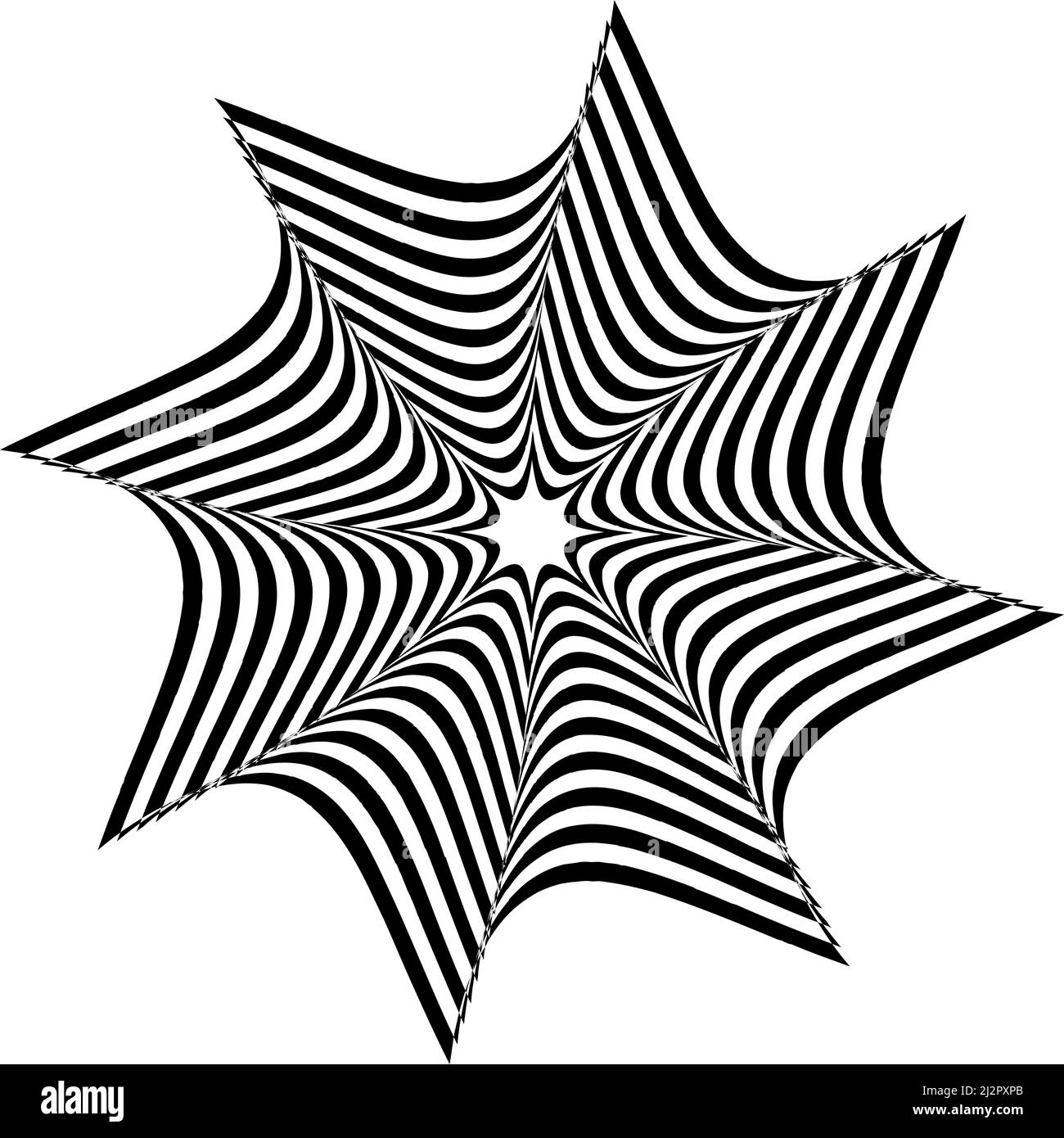 Op-art, optical, visual art vector element. Black and white abstract ...