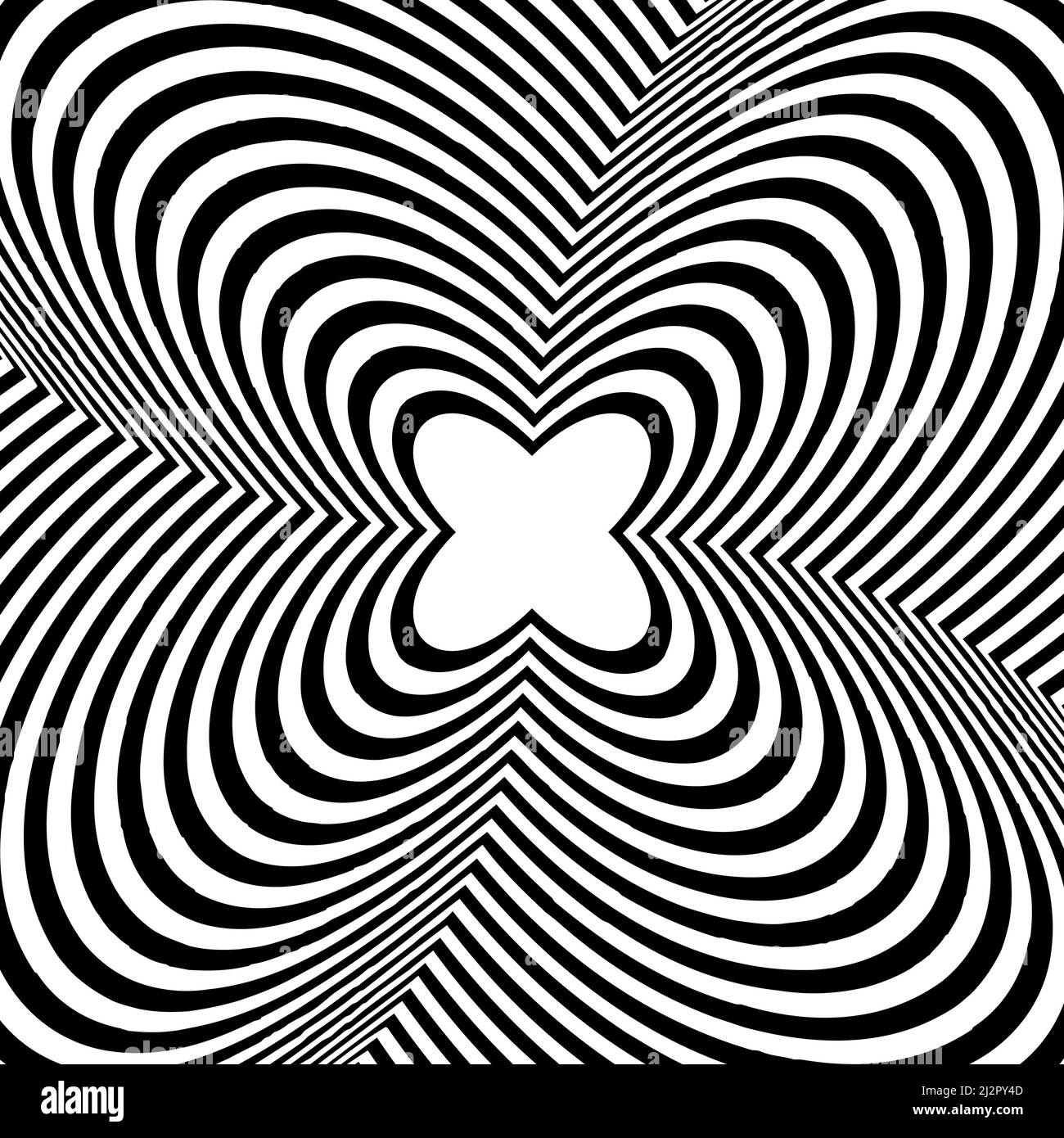 Op-art, optical, visual art vector element. Black and white abstract ...