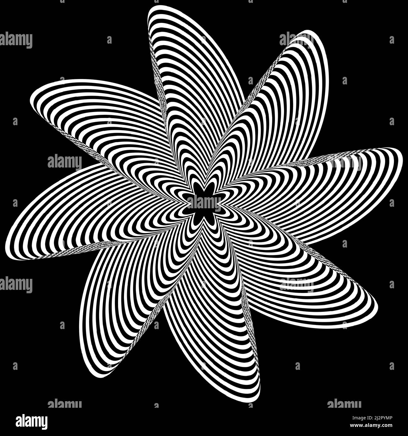 Op-art, optical, visual art vector element. Black and white abstract ...