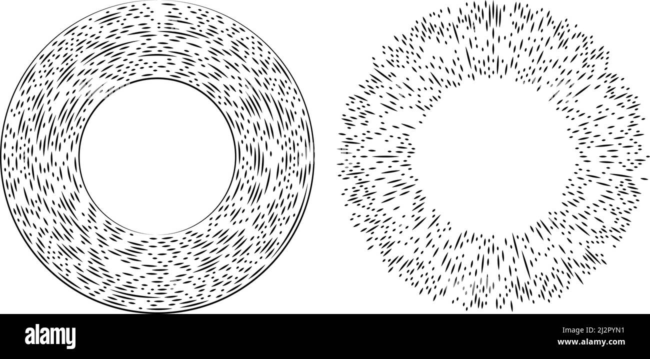 Random radial, circular lines. Abstract geometric circle vector element ...
