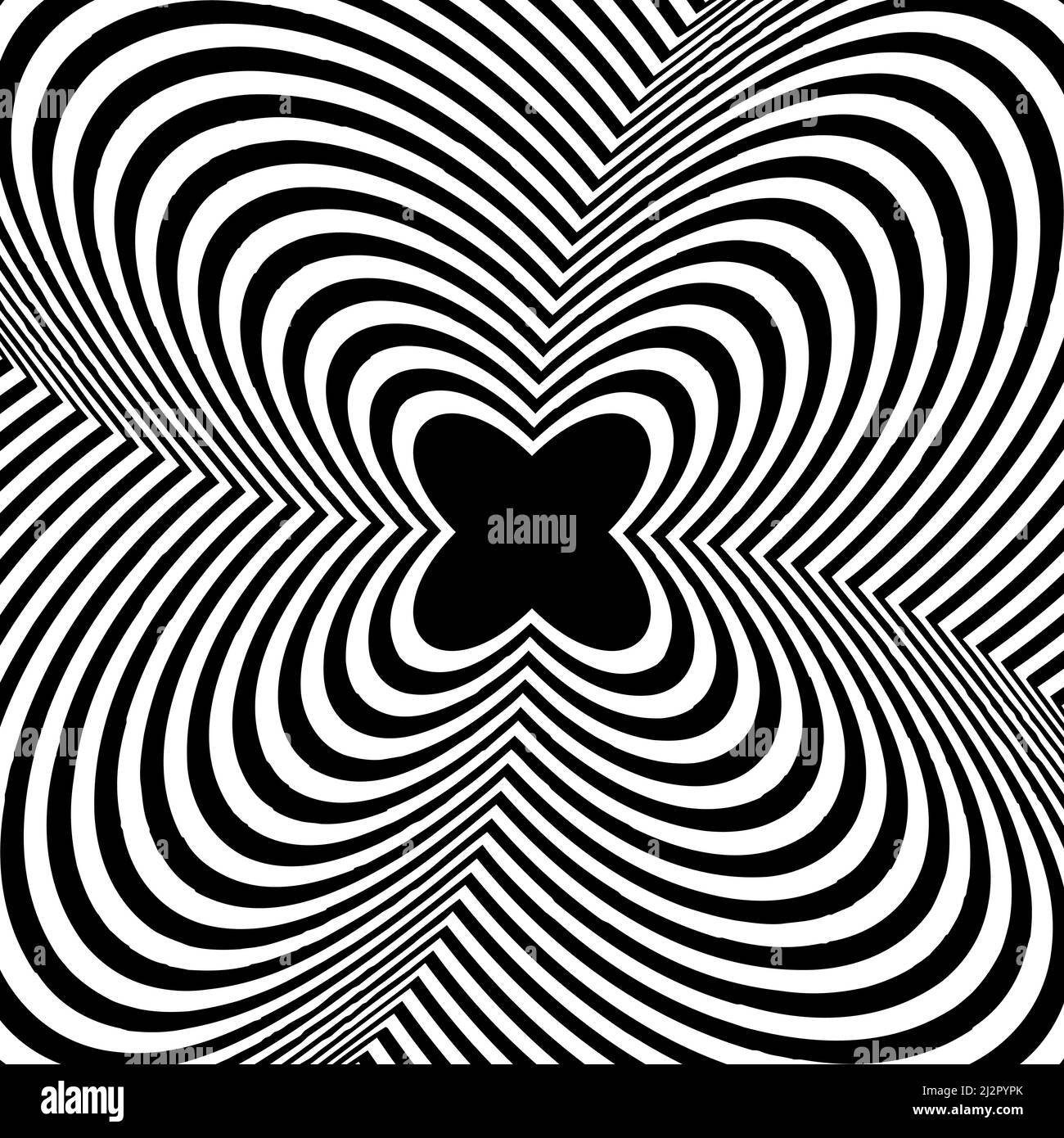 Op-art, optical, visual art vector element. Black and white abstract ...