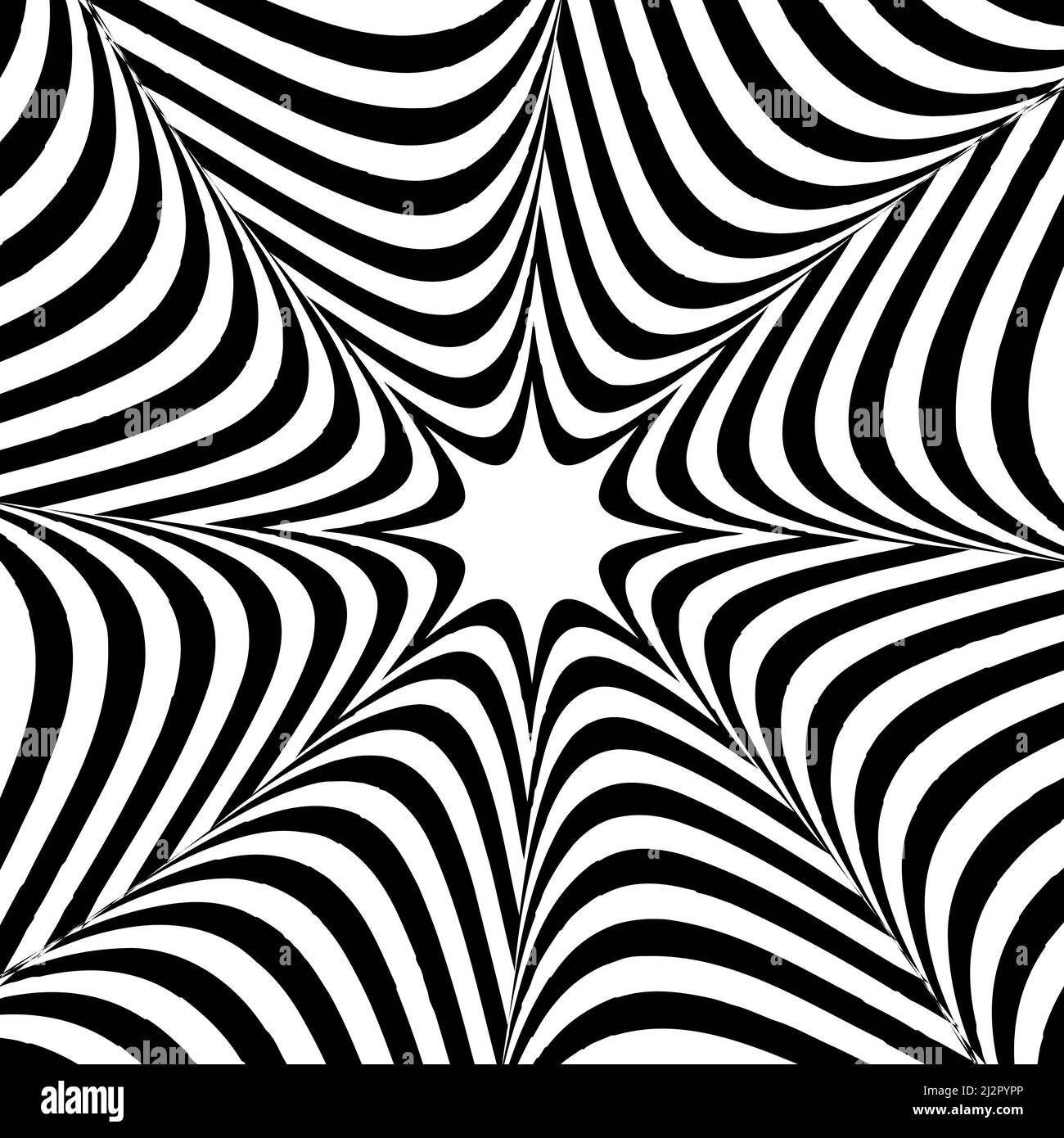 Op-art, optical, visual art vector element. Black and white abstract ...