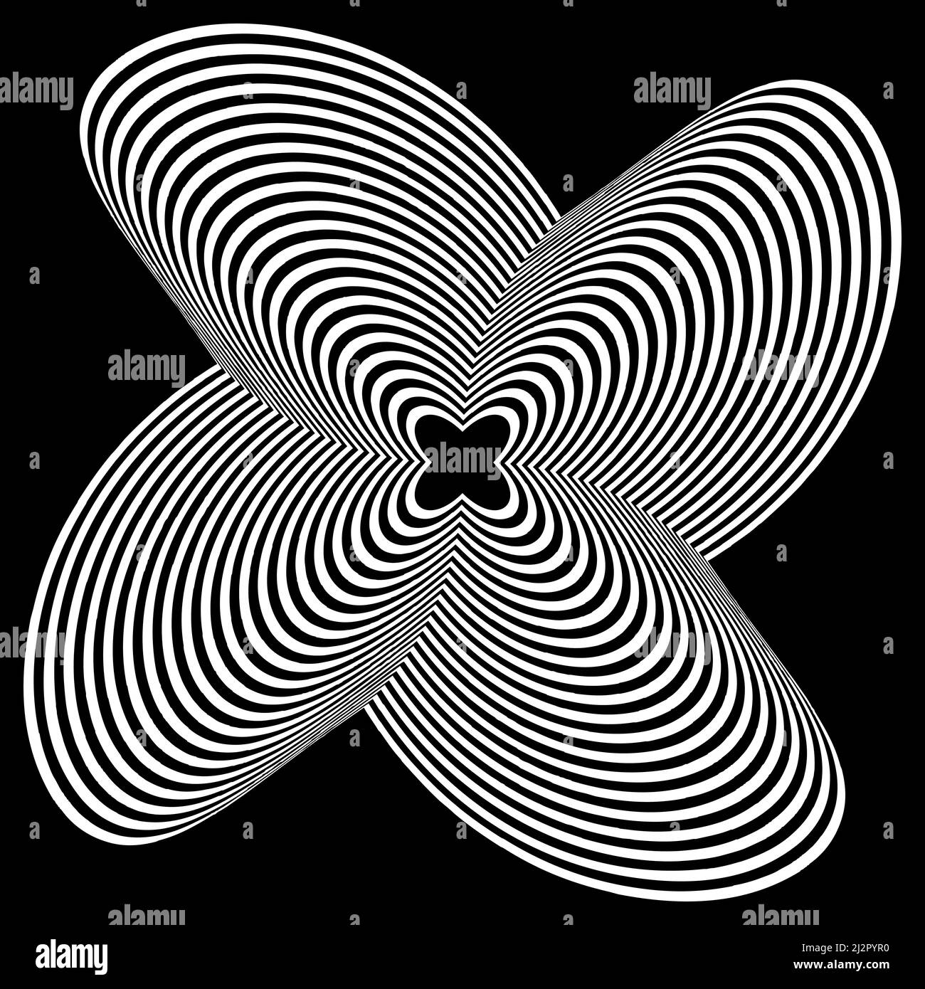 Op-art, optical, visual art vector element. Black and white abstract ...