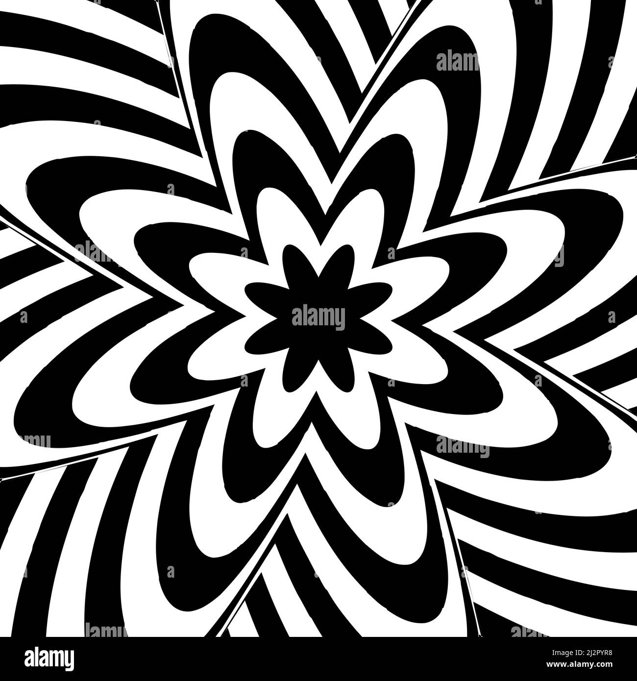 Op-art, optical, visual art vector element. Black and white abstract ...